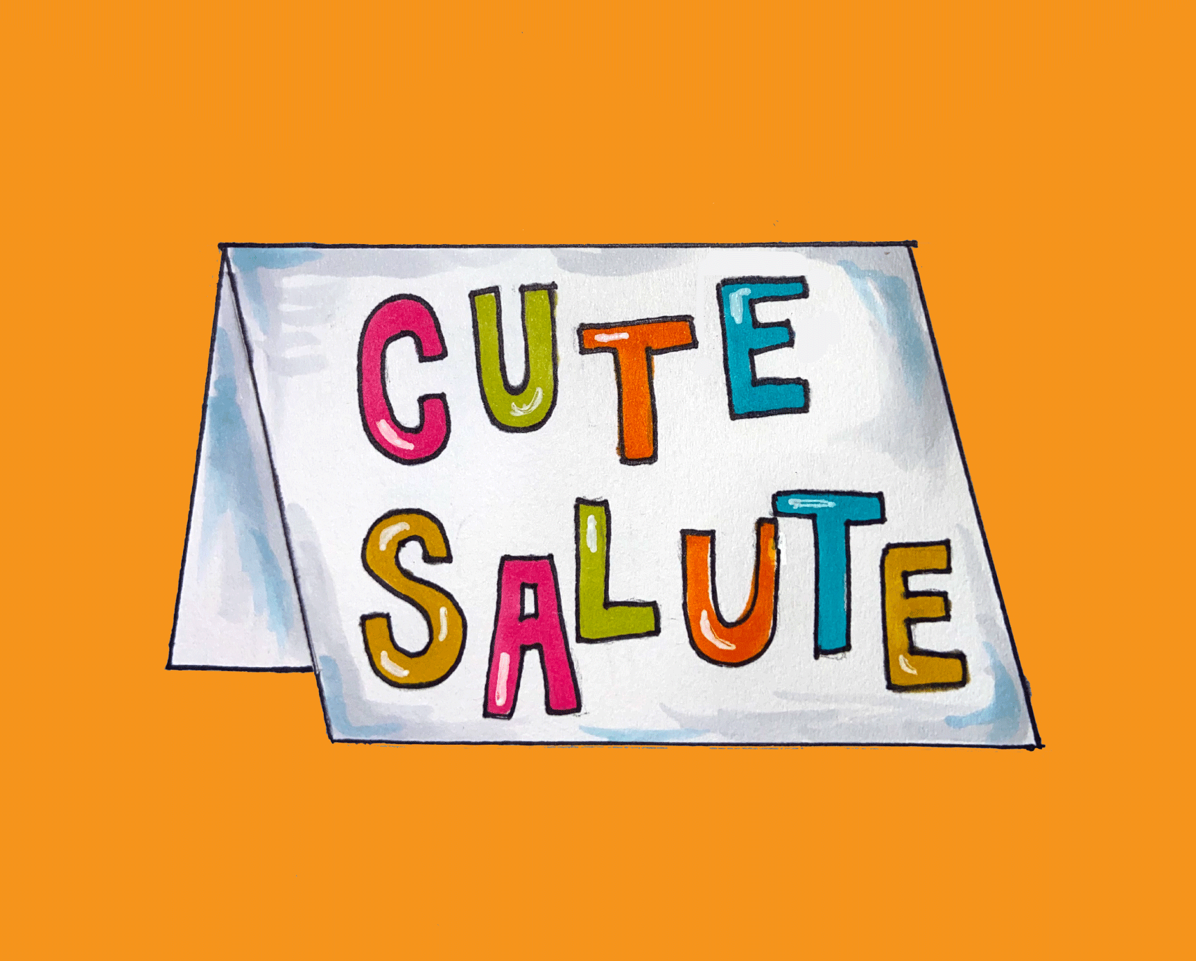 Cute Salute Art Prints, Apparel, Hand Illustrated Cards