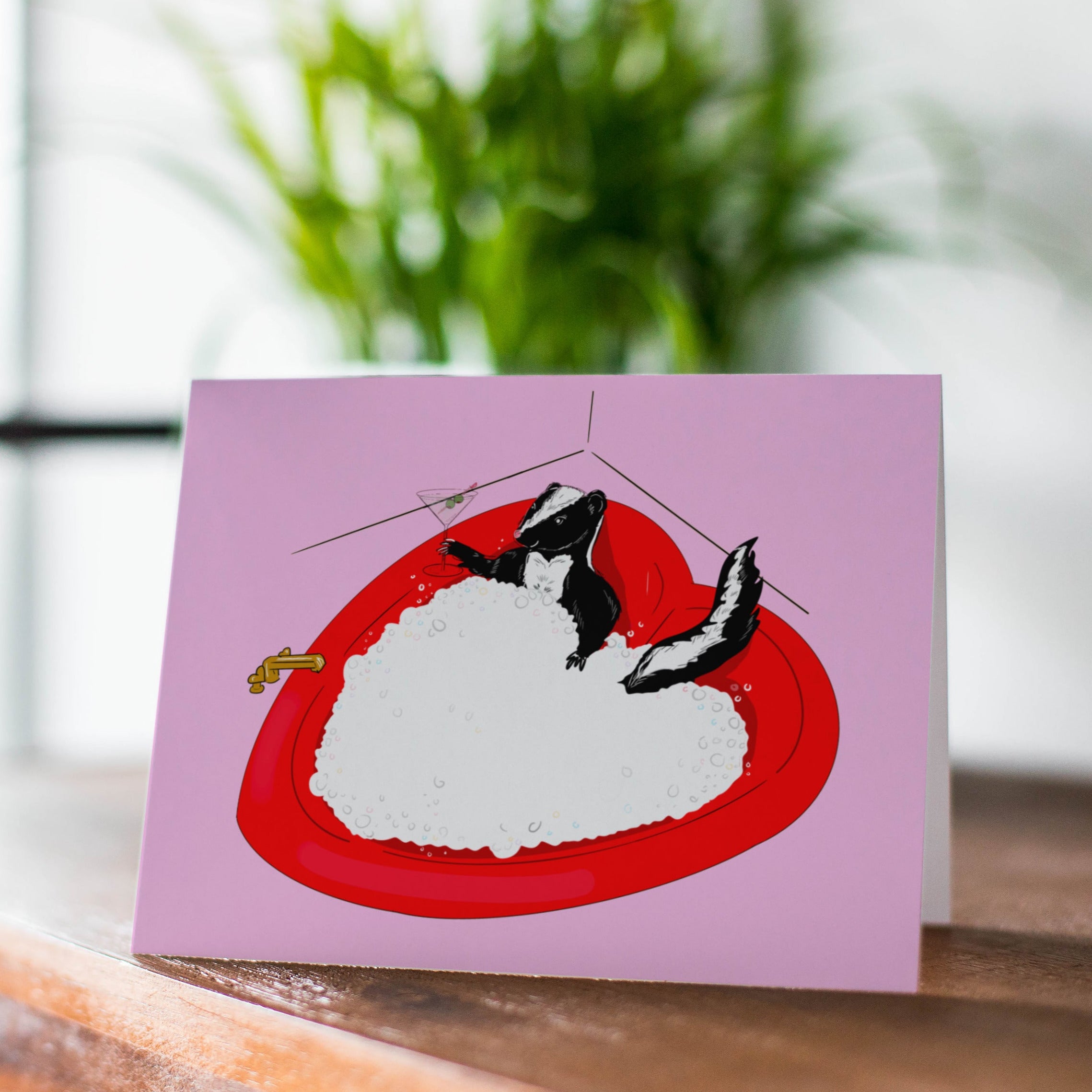 Skunk Valentine Love Greeting Card – Cute Salute